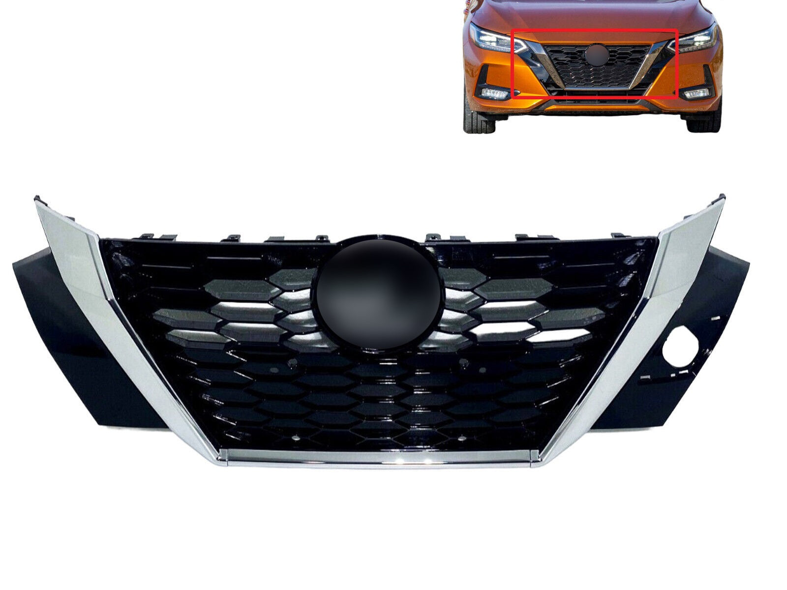 2020 2021 2022 2023 Nissan Sentra Grille Front Bumper Upper Grille Chr ...