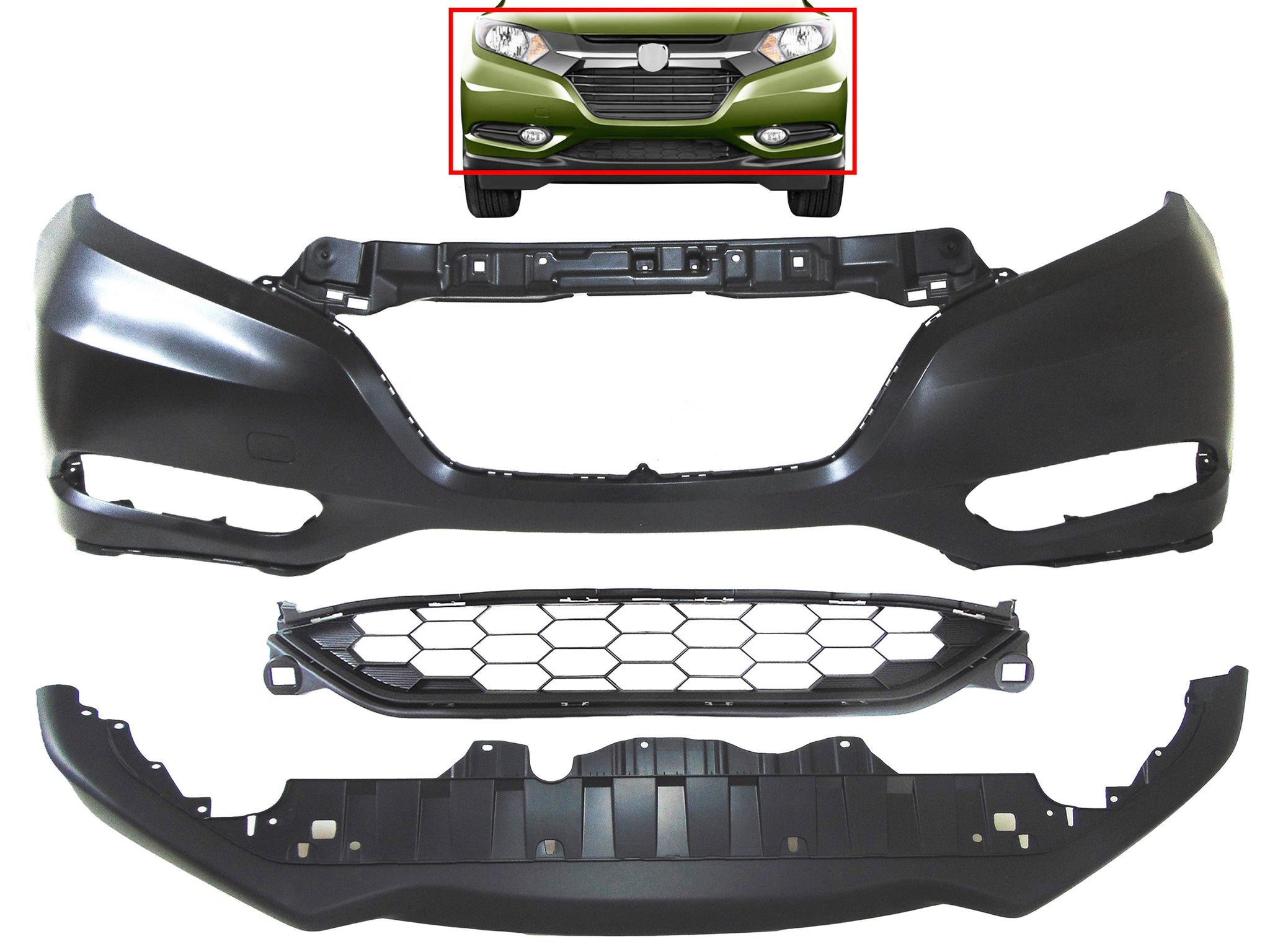 2016 2017 2018 Honda HR V HRV Front Bumper Cover With Lower Grille Lower Valance Cover Panel Texas e parts