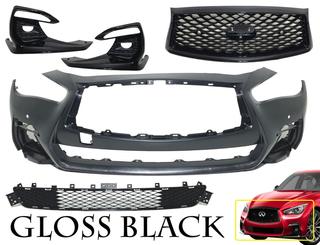 2018 2019 2020 2021 2022 2023 Infiniti Q50 Q50s Sports Front Bumper Co ...